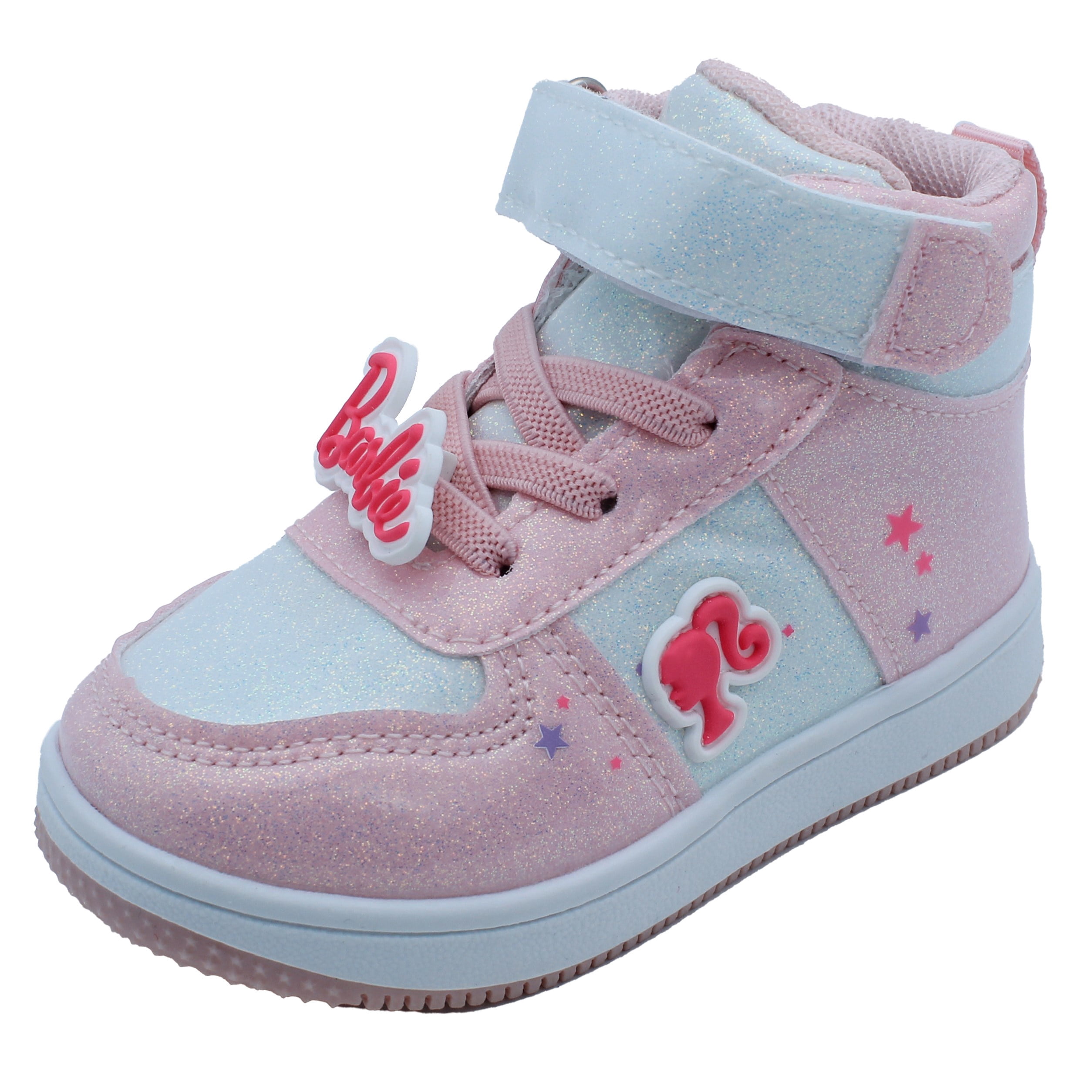 Barbie Toddler Girls' High-Top Sneakers - Light Pink Glitter Barbie ...