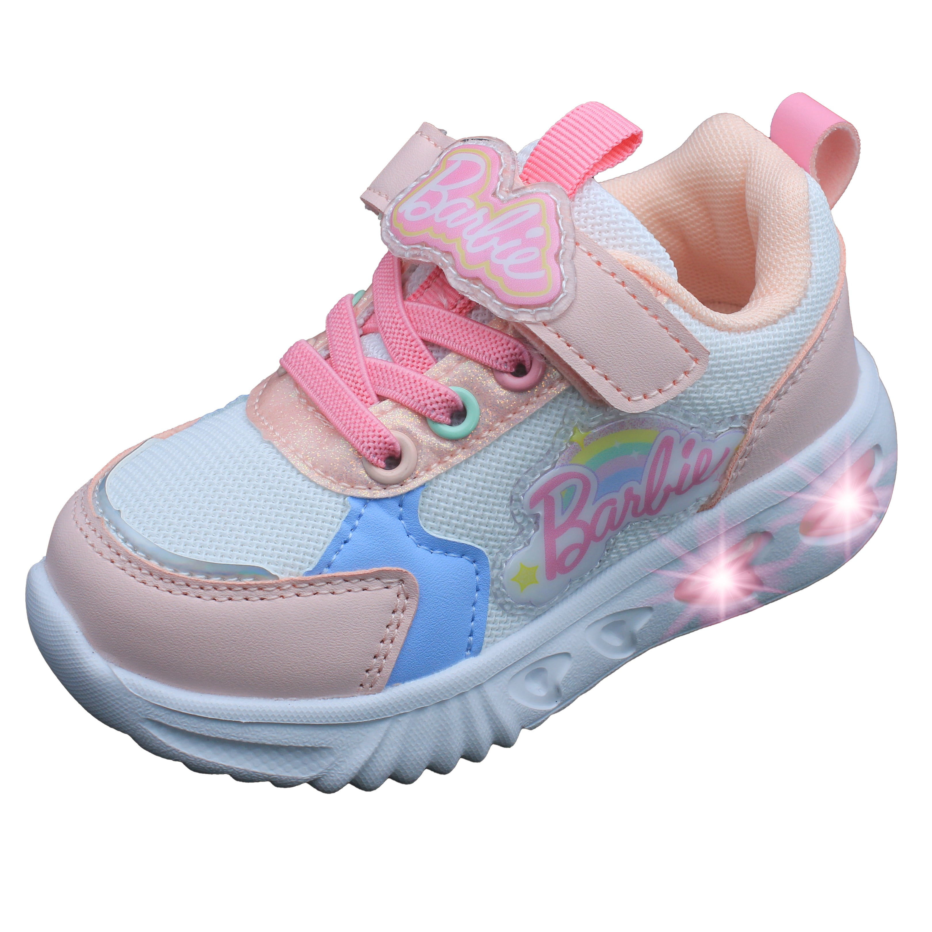 Barbie Toddler Girls' Light-Up Sneakers - Pastel Pink, Size 9 - Walmart.com