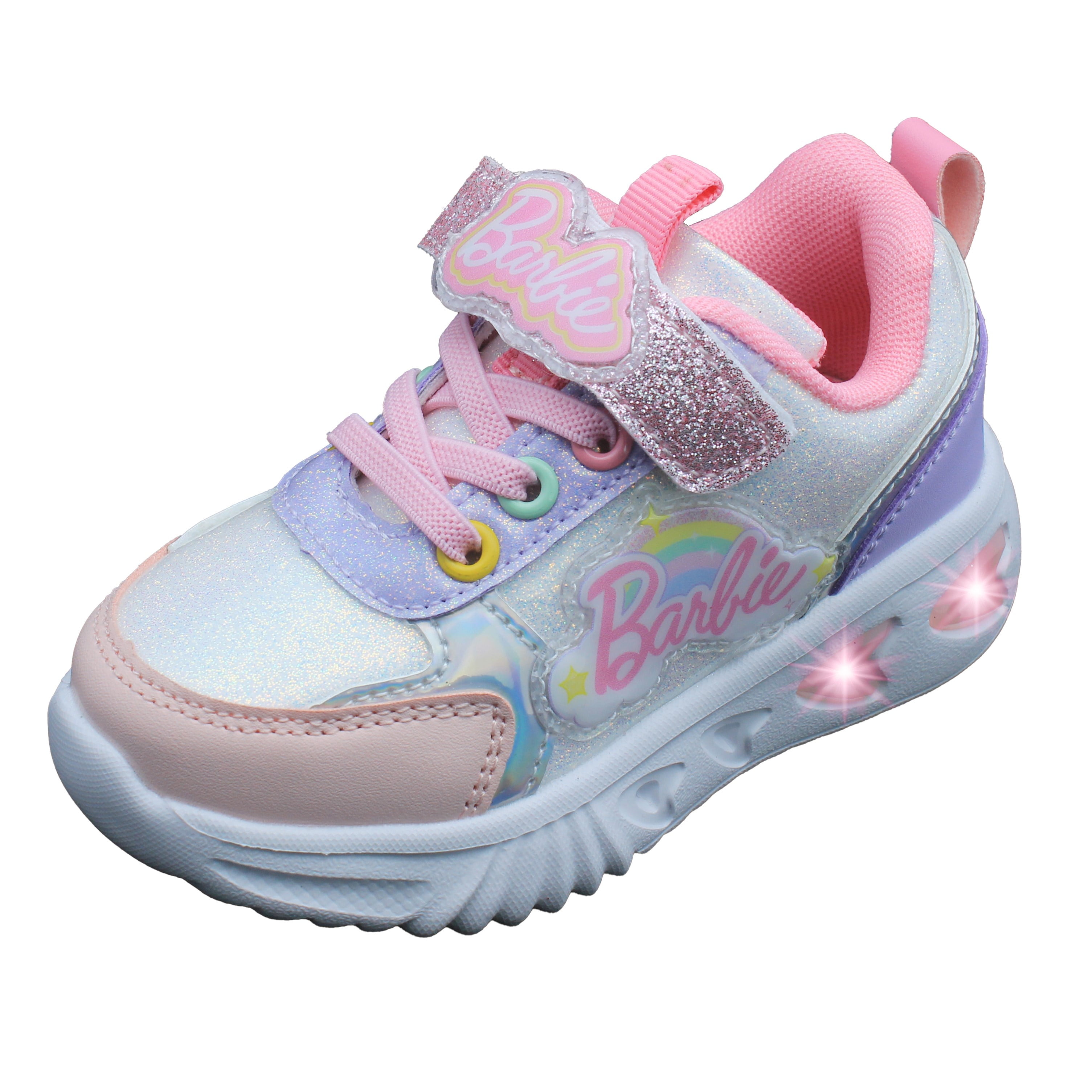 Barbie Toddler Girls' Light-Up Sneakers - Pastel Rainbow, Size 10 ...
