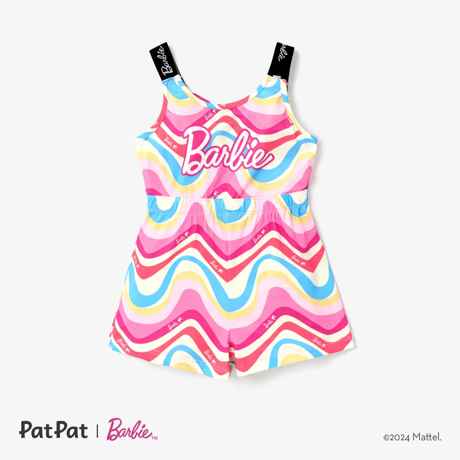 Barbie Toddler Girls Romper Tyedyed Colorful Pattern with Classic Logo ...
