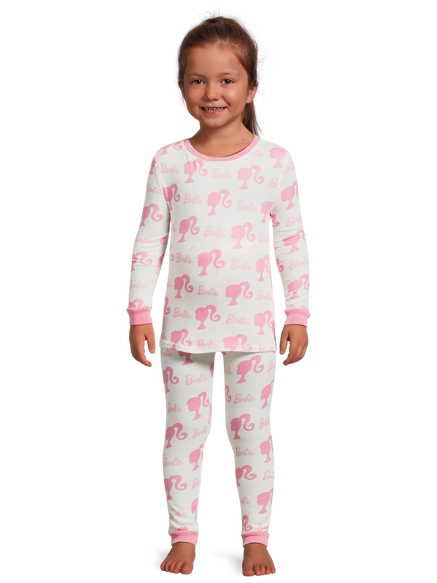 Barbie Toddler Girls Snug Fit Hacci Long Sleeve Pajama Set, 2-Piece, Sizes 12M-5T - Walmart.com
