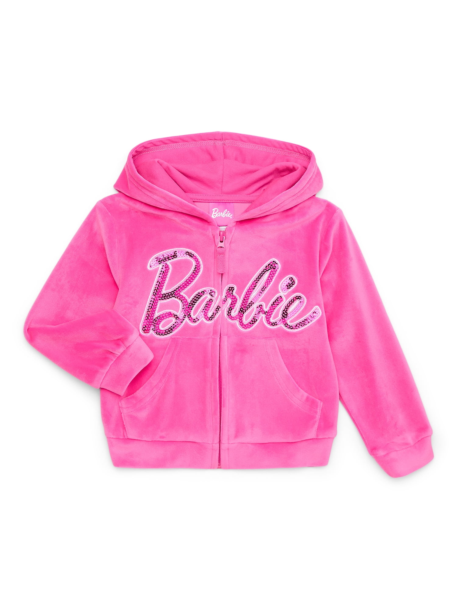 Barbie Toddler Girls Velour Zip-Up Hoodie, Sizes 2T-5T - Walmart.com