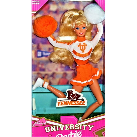 Barbie University Barbie Tennessee Cheerleader Poseable Dolls with Pom ...