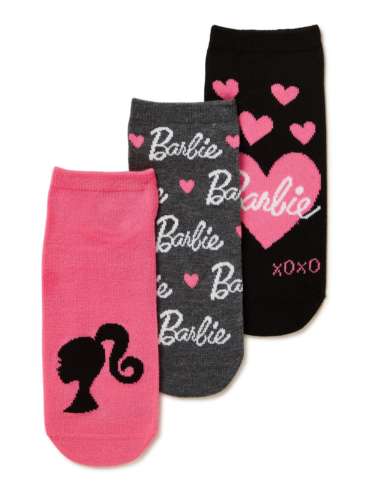 LICENSE Barbie Valentine's Day Women's No-Show Socks 3-Pack Size 4-10 ...