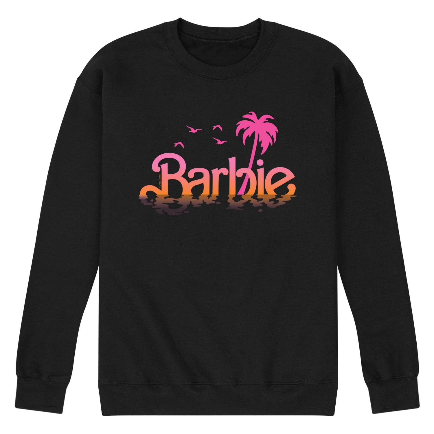 Barbie - Water Reflected - Palm Trees & Birds - Men's Crew Neck Fleece ...