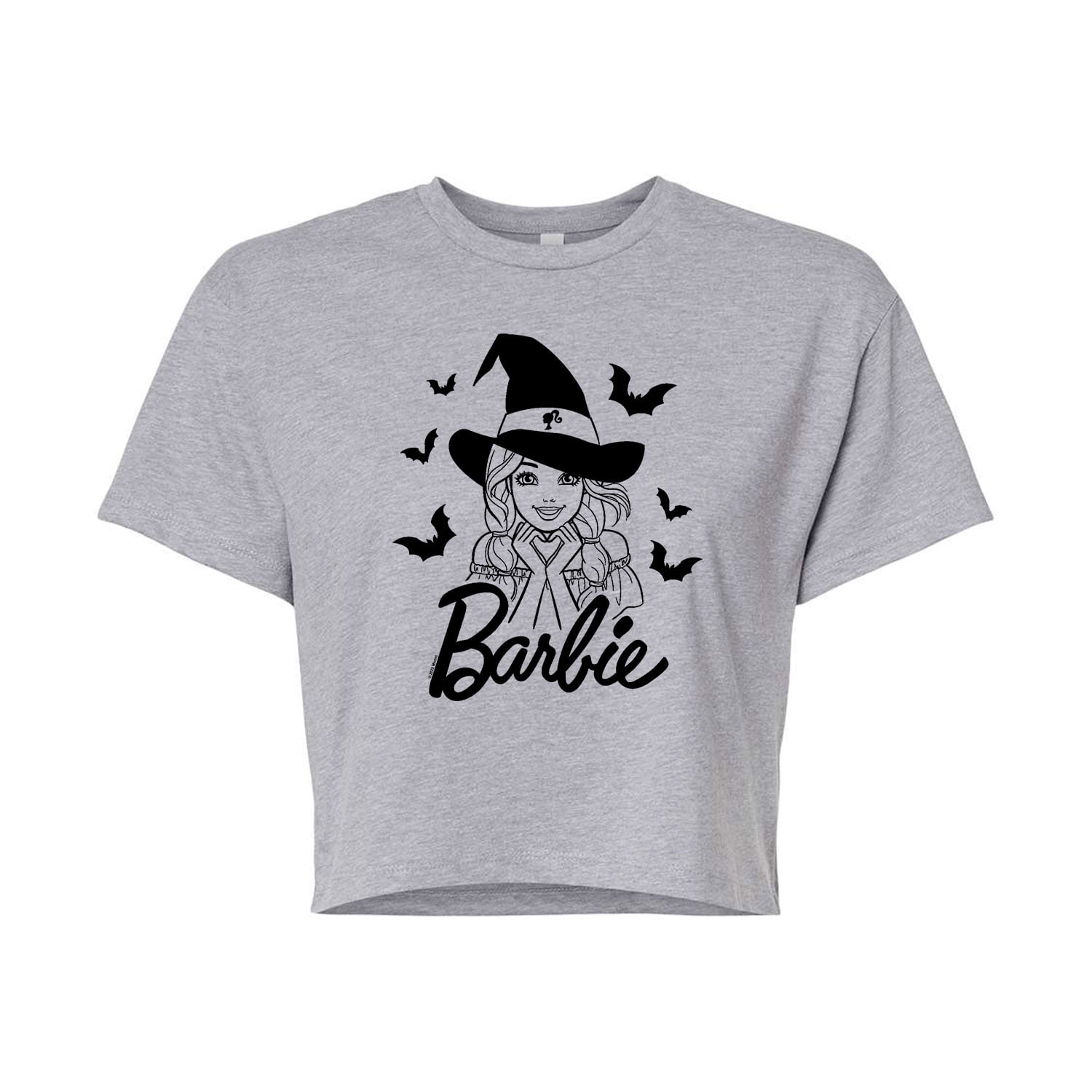 Barbie With Bats - Juniors Cropped Cotton Blend T-Shirt - Walmart.com