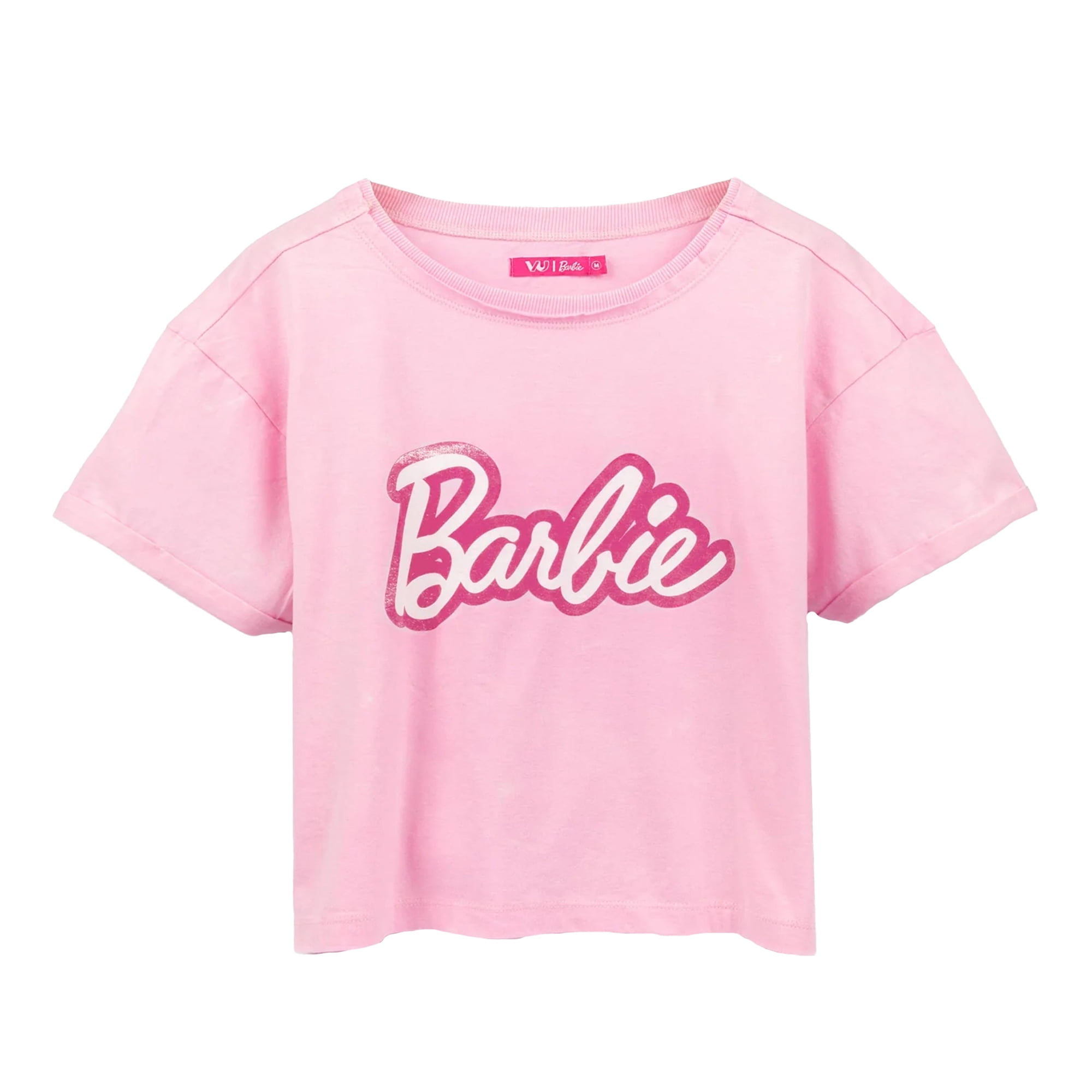 Barbie Womens Distressed Logo Crop Top - Walmart.com
