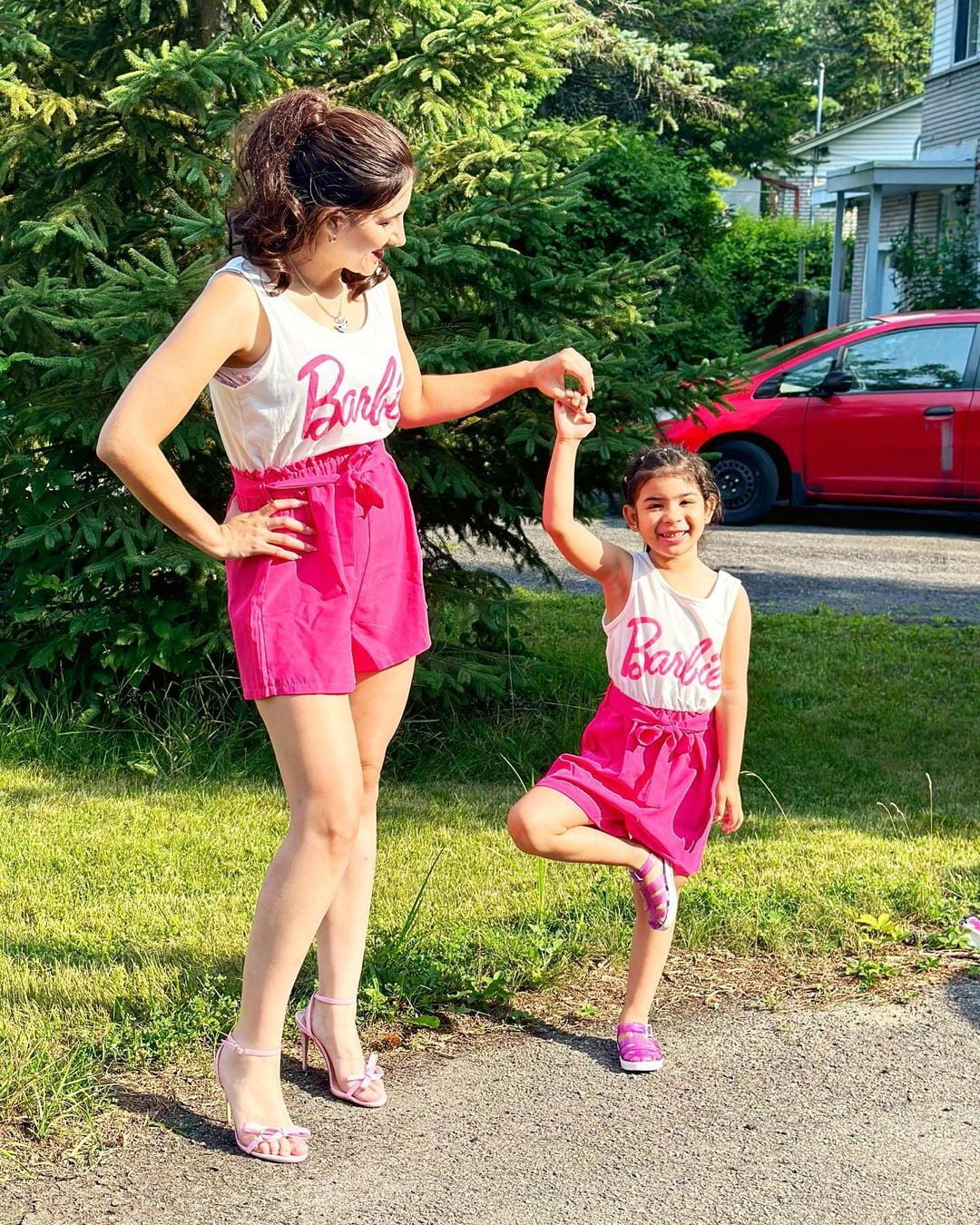 Barbie Womens Romper Sleeveless Letter Print Belted Combo Tank Jumpsuit ...