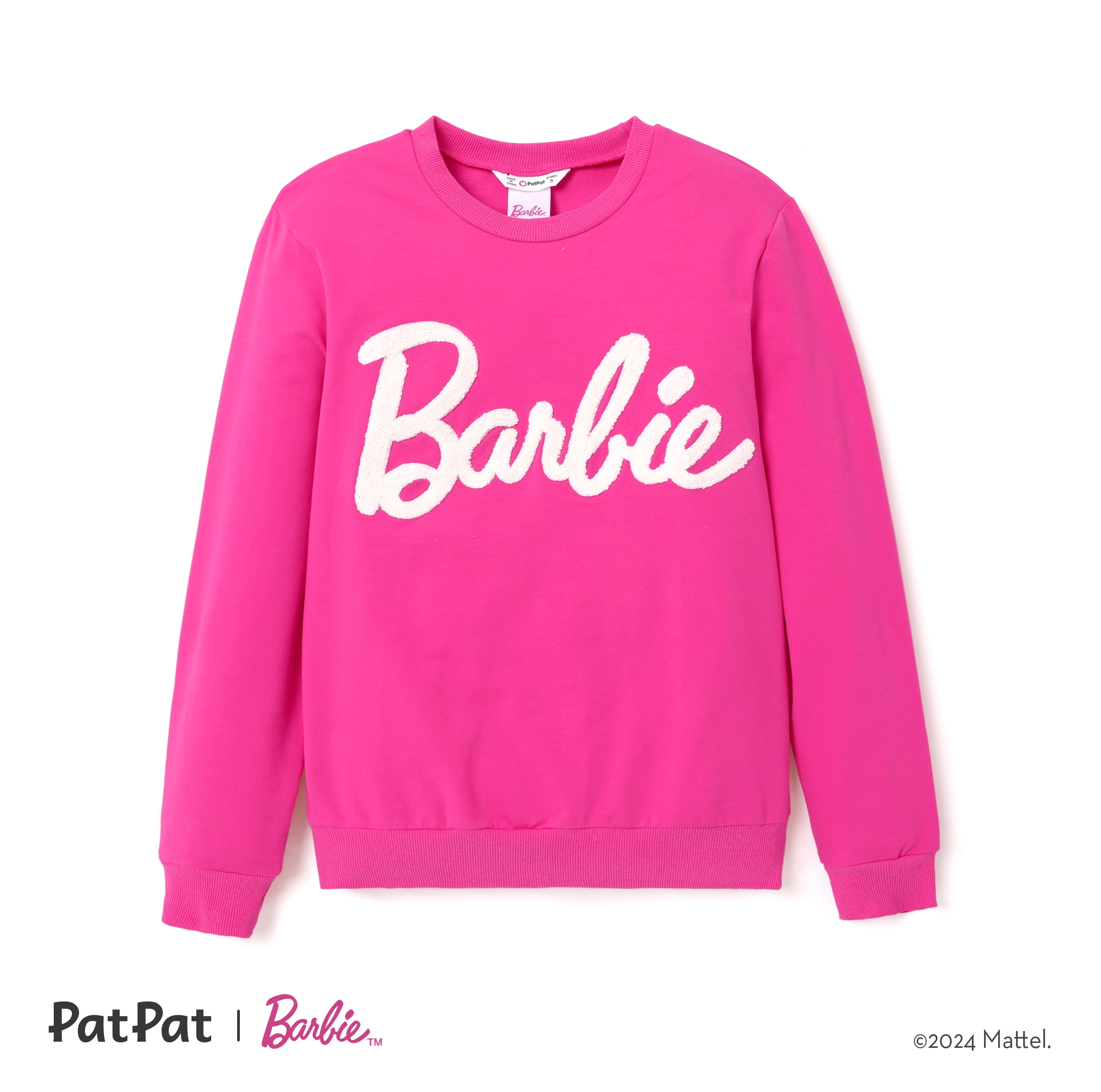 Barbie Womens Sweatshirts Letter Embroidered Long Sleeves Cotton ...