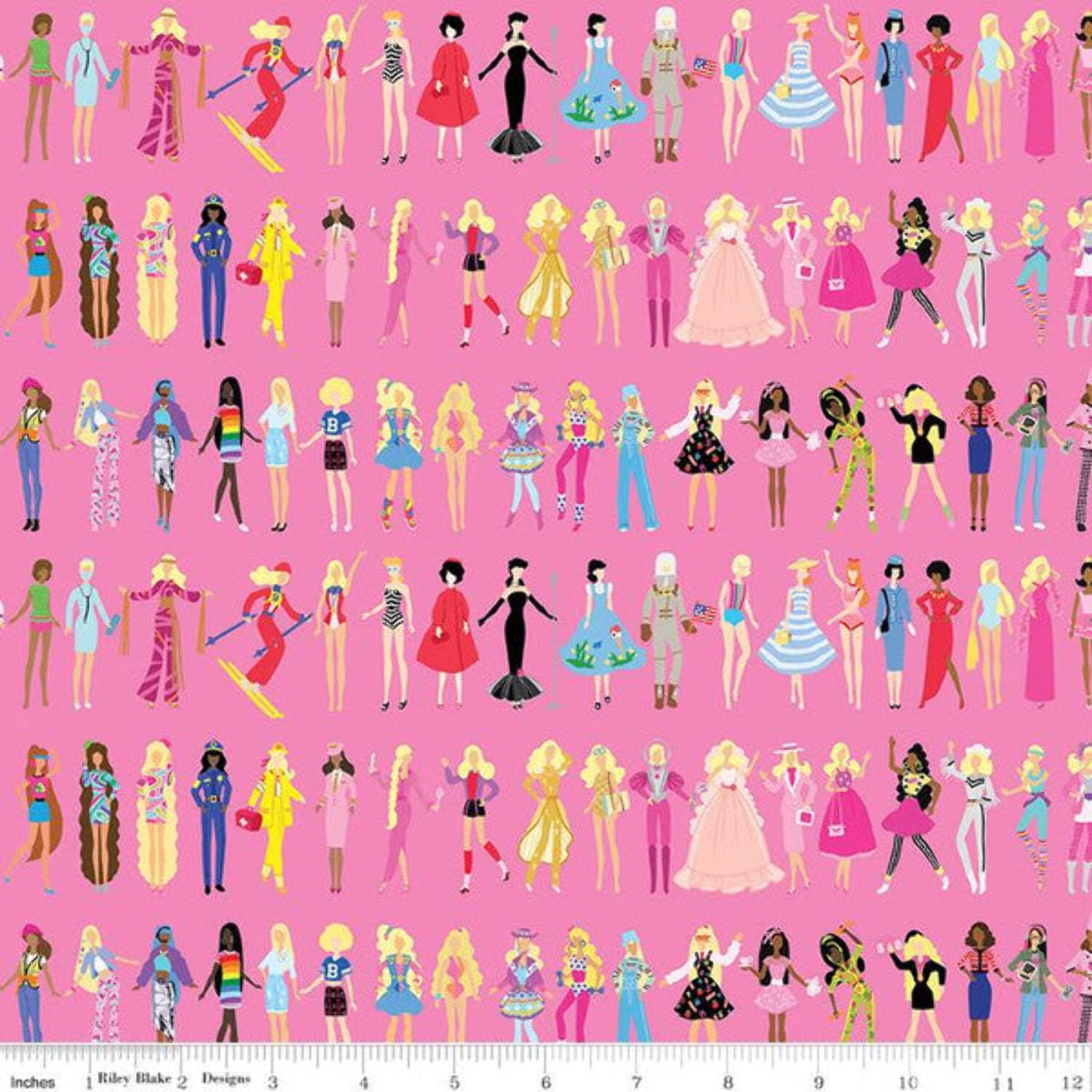 Barbie™ World Barbie Dolls Medium Pink Cotton Fabric - Walmart.com
