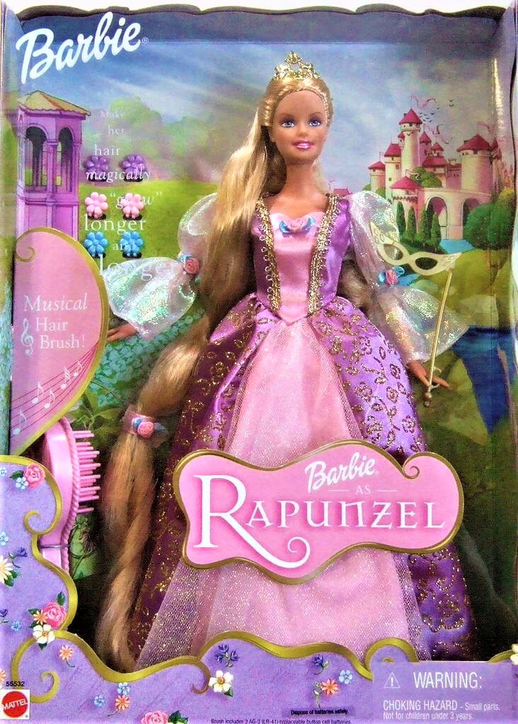 Barbie as Rapunzel Doll with Musical Hair Brush 2001 Mattel 55532 ...