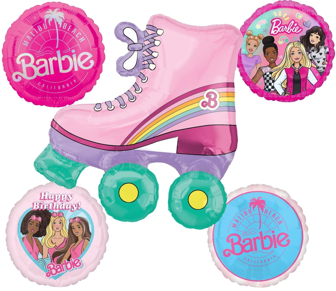 Barbie's Birthday Party CORNET Supplies Roller Skate Foil Balloon ...