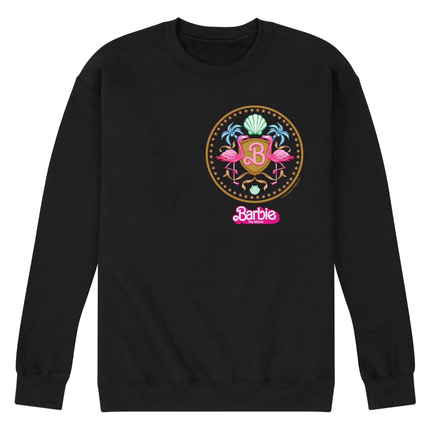 Barbie the Movie - Barbie Crest Full Color - Men's Crew Neck Fleece ...