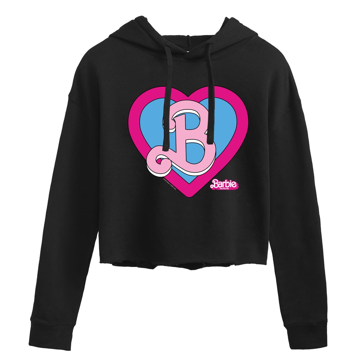 Barbie the Movie - Heart Crest - Juniors Cropped Pullover Hoodie ...