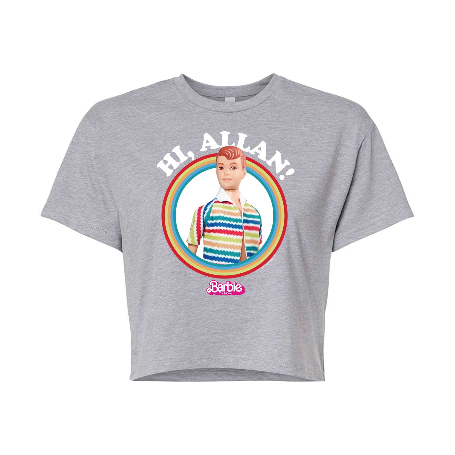 Barbie the Movie - Hi Allan - Juniors Cropped Cotton Blend T-Shirt ...