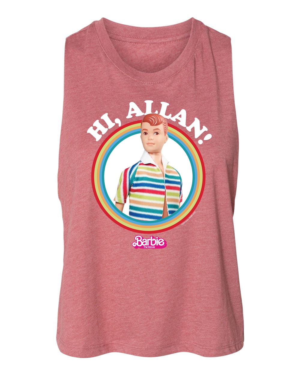 Barbie the Movie - Hi Allan - Juniors Cropped Racerback Tank Top ...
