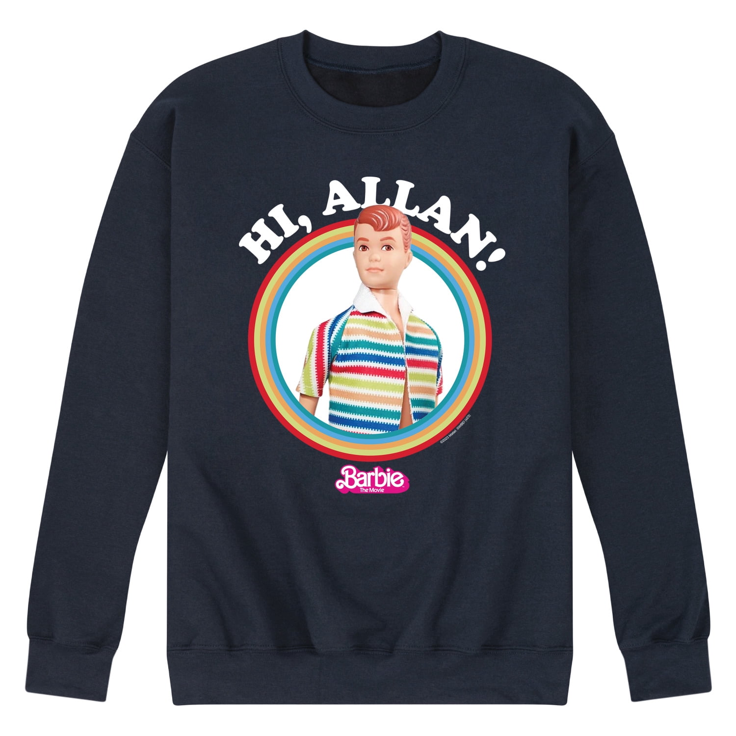 Barbie the Movie - Hi Allan - Men's Crew Neck Fleece Pullover - Walmart.com
