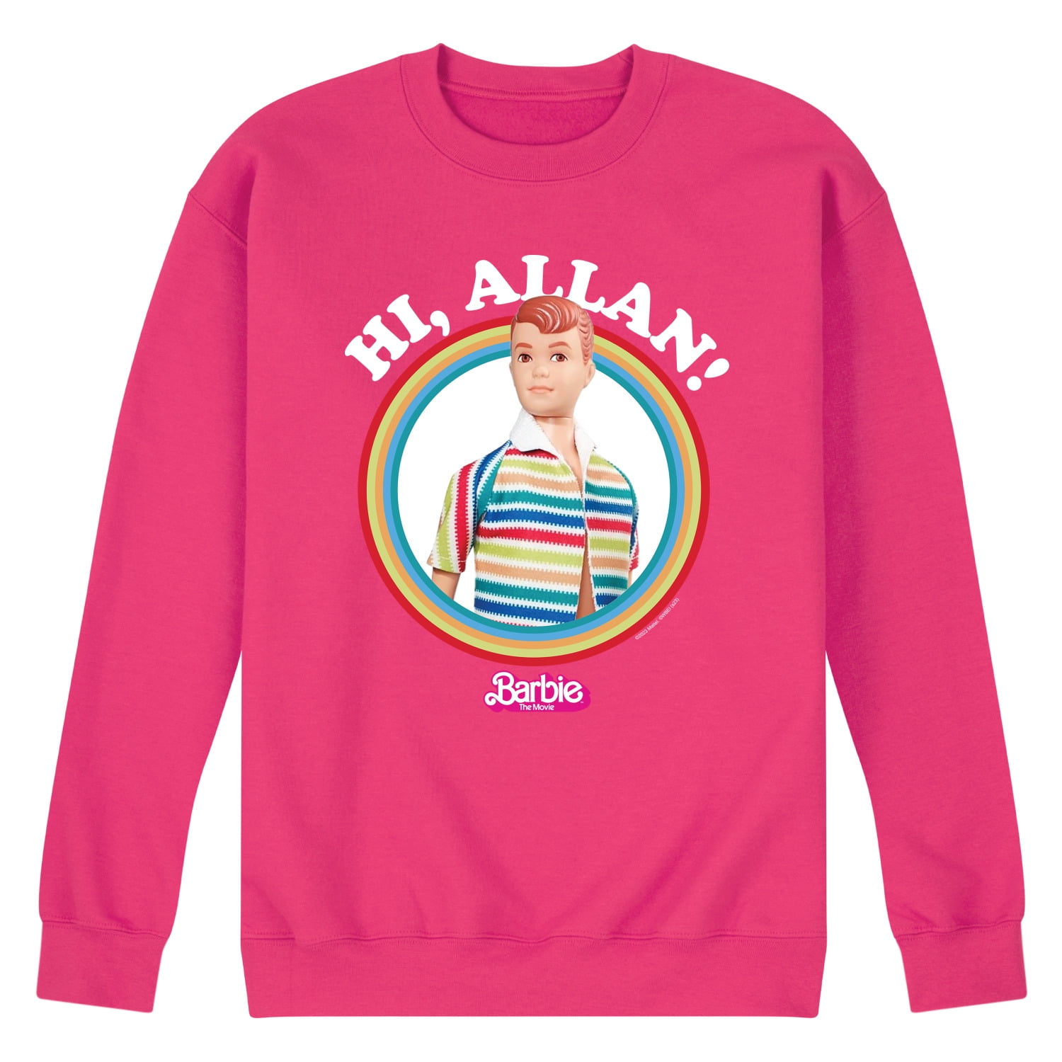 Barbie the Movie - Hi Allan - Men's Crew Neck Fleece Pullover - Walmart.com