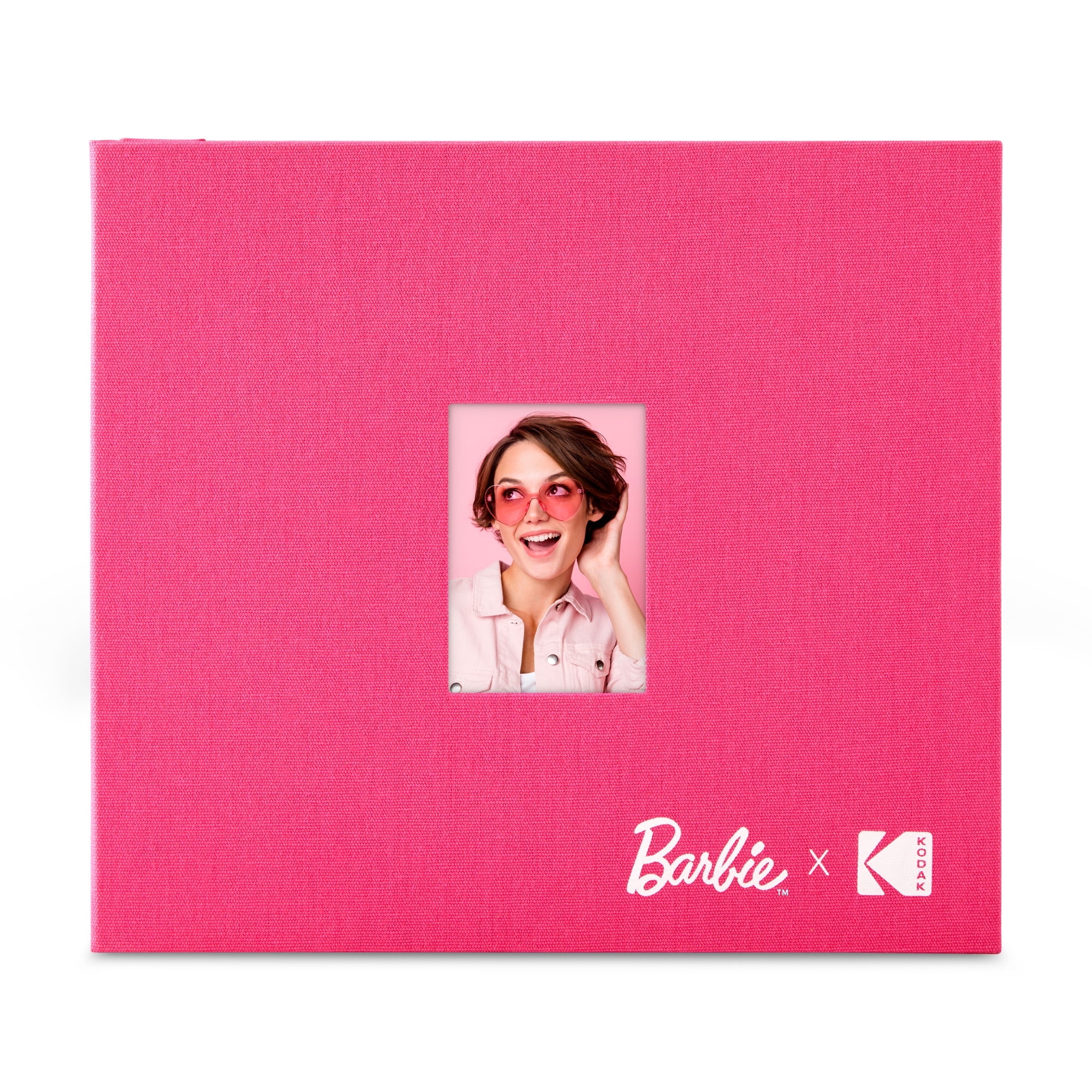 Barbie x Kodak Pink 8x8” Cloth Covered Scrapbook Photo Album with Front ...