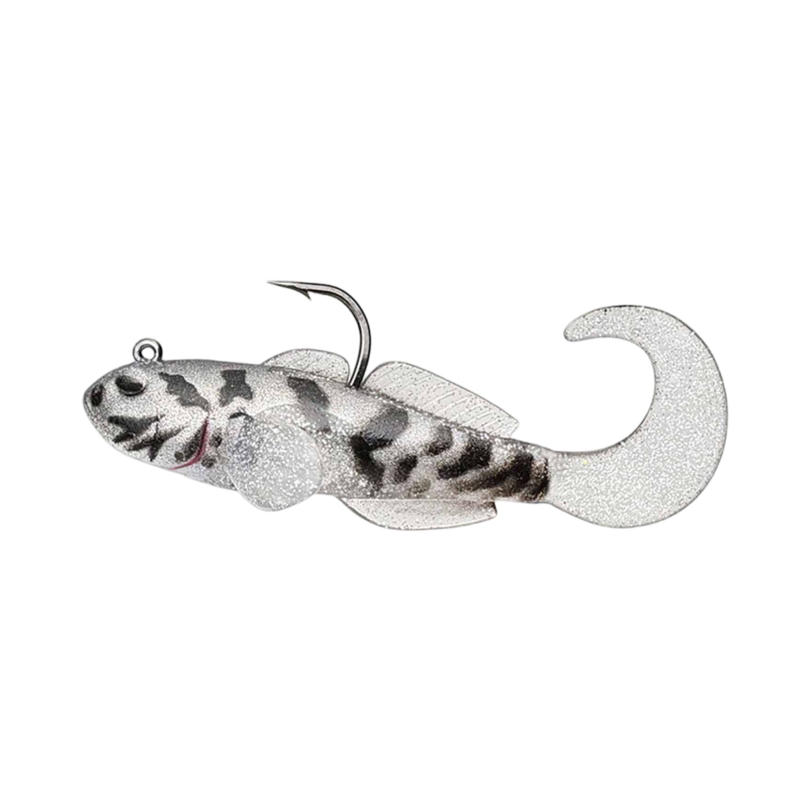 Barbless Single Hook Soft Fishing , Fish Tail Imitation for Bass ...