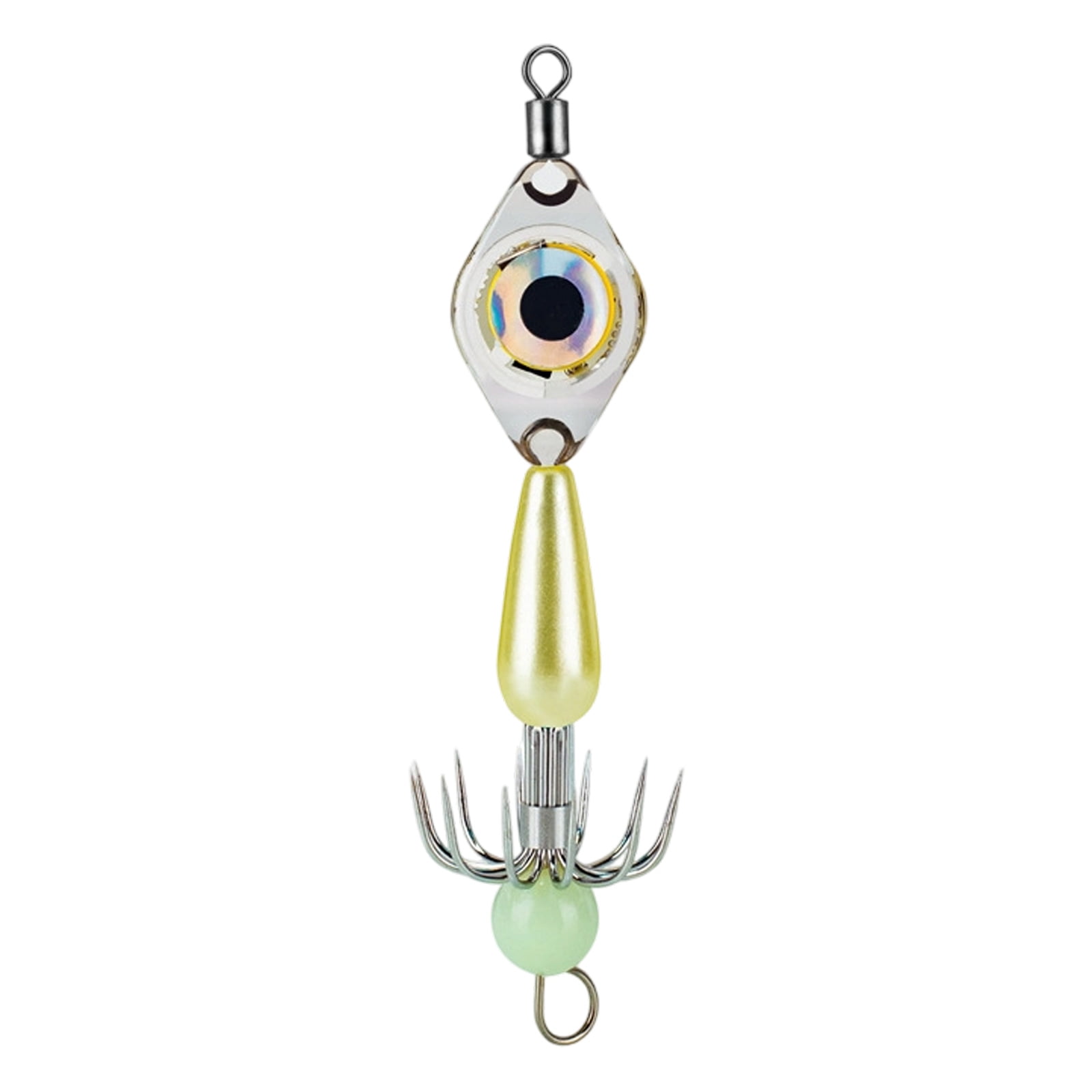 Barbless Stainless Steel Octopuses Fishing Hook with LED Fish Eye Light ...