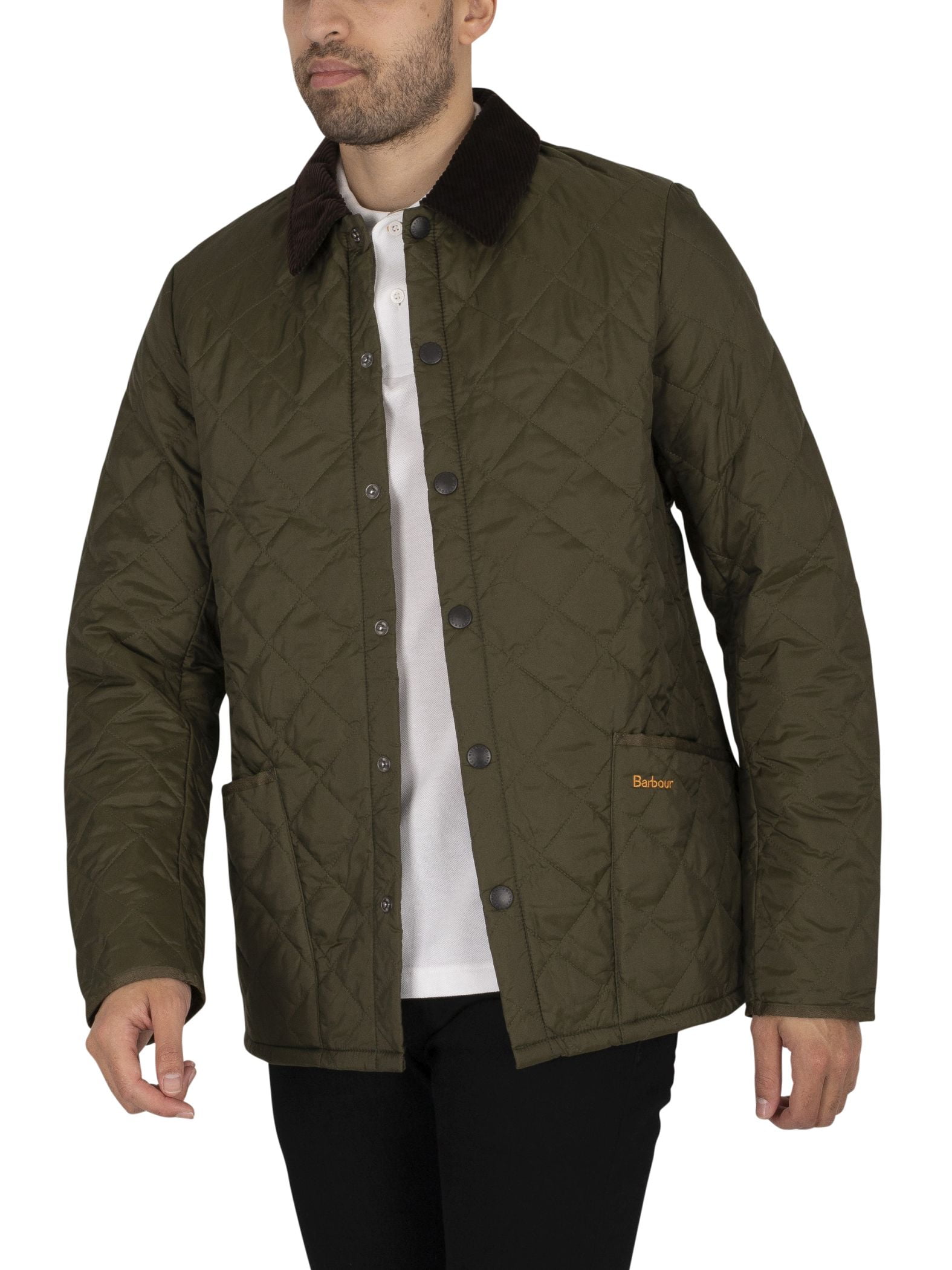 Barbour Heritage Liddesdale Quilt Jacket, Olive, Tailored Fit ...