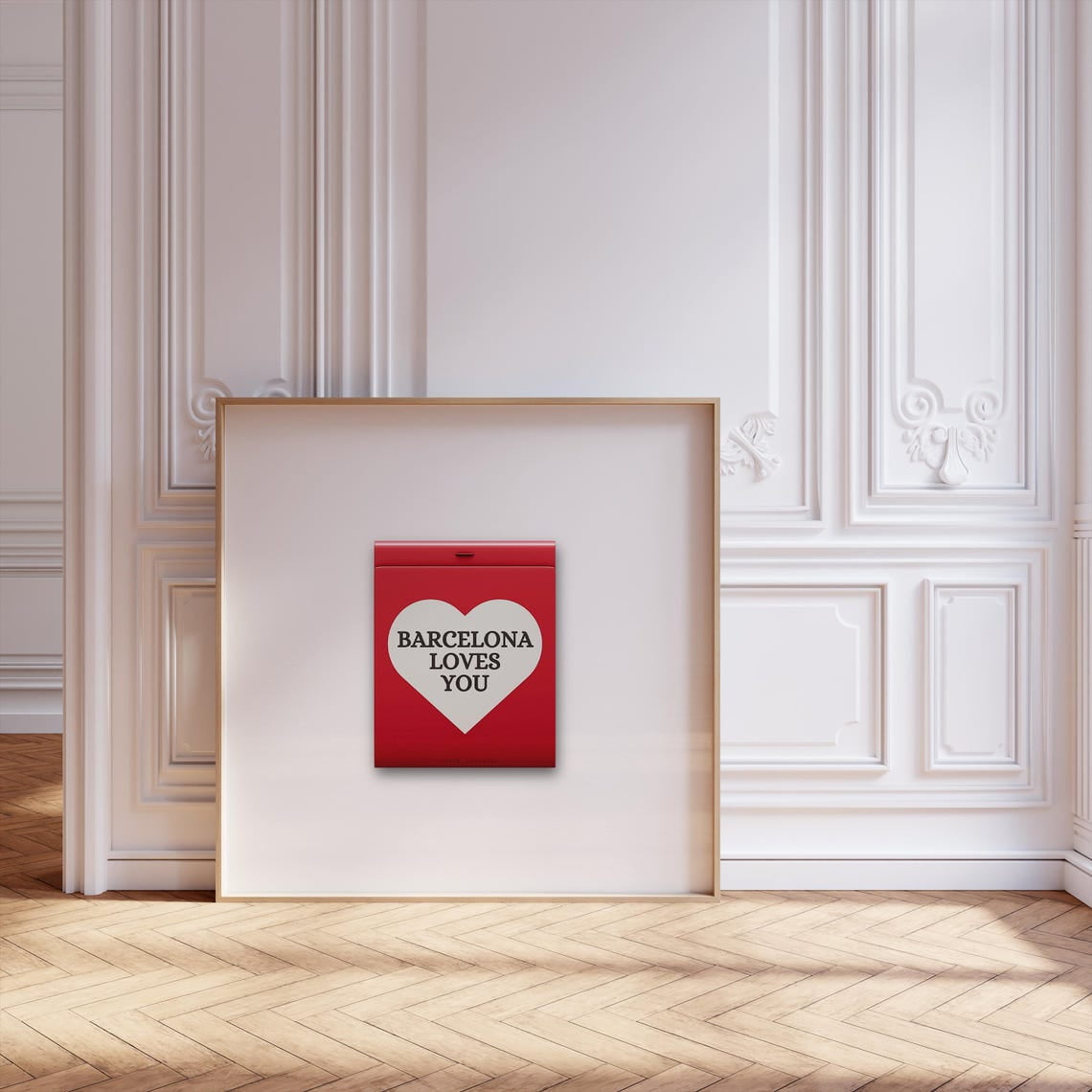 Barca Loves You, Barcelona Poster, Trendy Retro Matchbook Print, Red ...