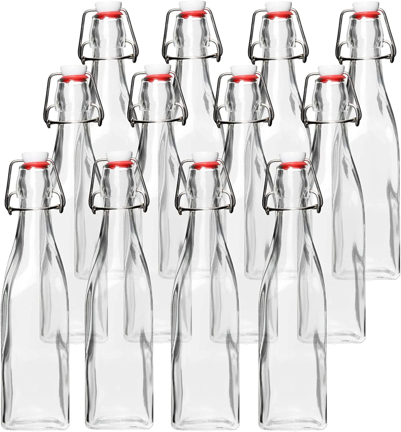 Barcaloo 8.5 Ounce Clear Glass Beer Bottles for Home Brewing - Beer ...