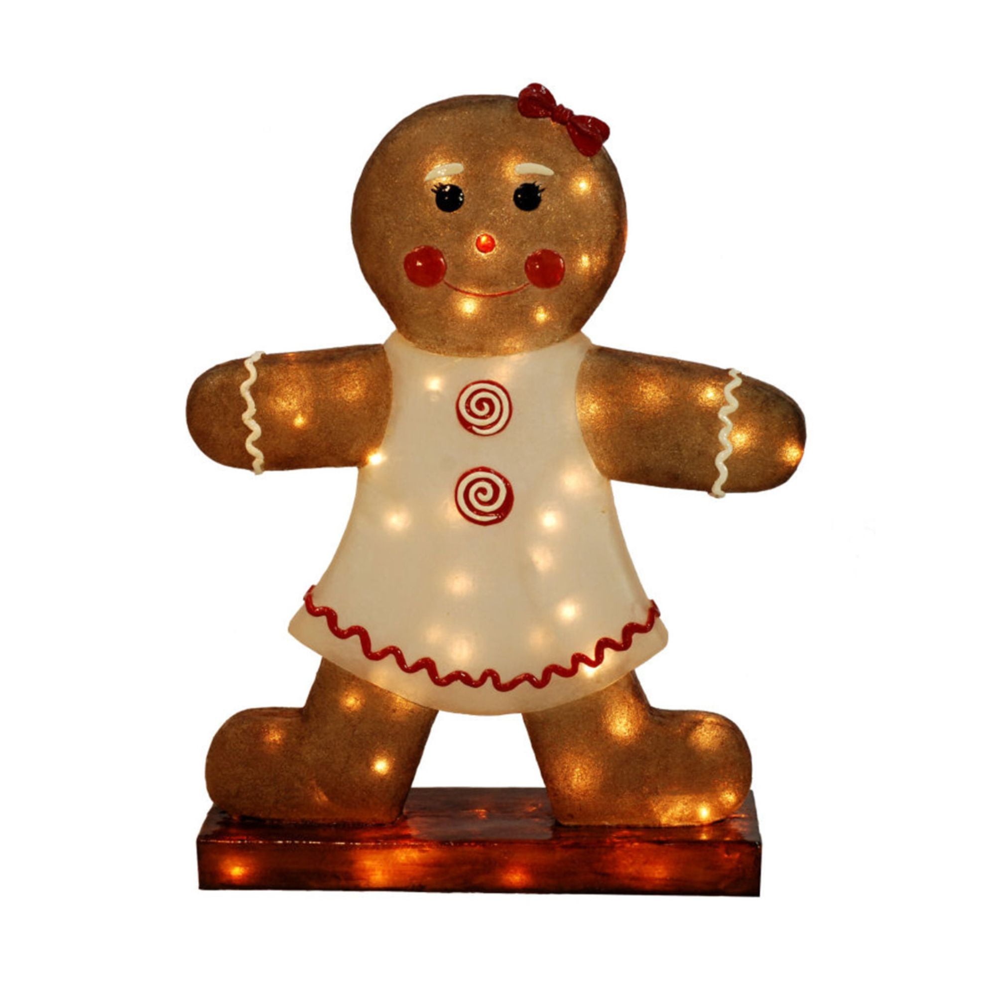 Barcana 31" Brown Illuminated Gingerbread Girl Christmas Tabletop Decor ...