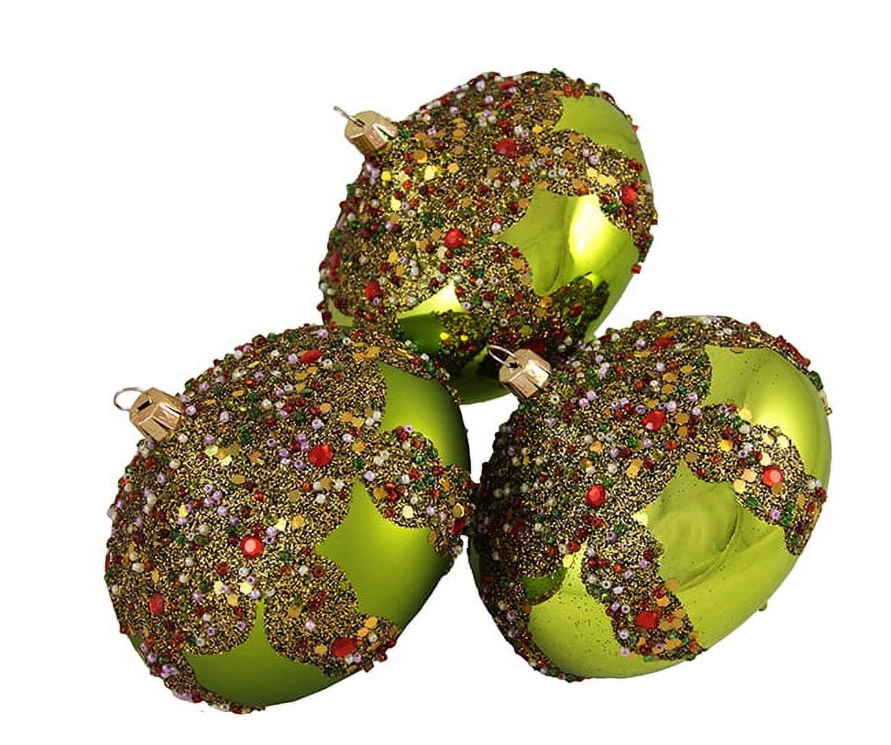 Barcana 3ct Glitter Sequin Beaded Shatterproof Christmas Onion Ornament ...