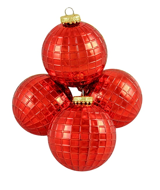 Barcana 4ct Shiny Shatterproof Christmas Disco Ball Ornament Set 2.75 ...