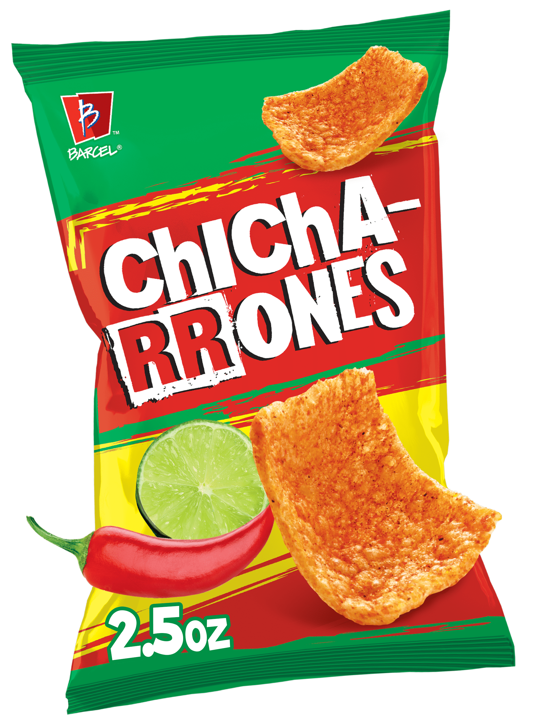 Barcel Chicharrones 2.5 oz Sharing Size Bag, Chili Pepper & Lime Puffed ...