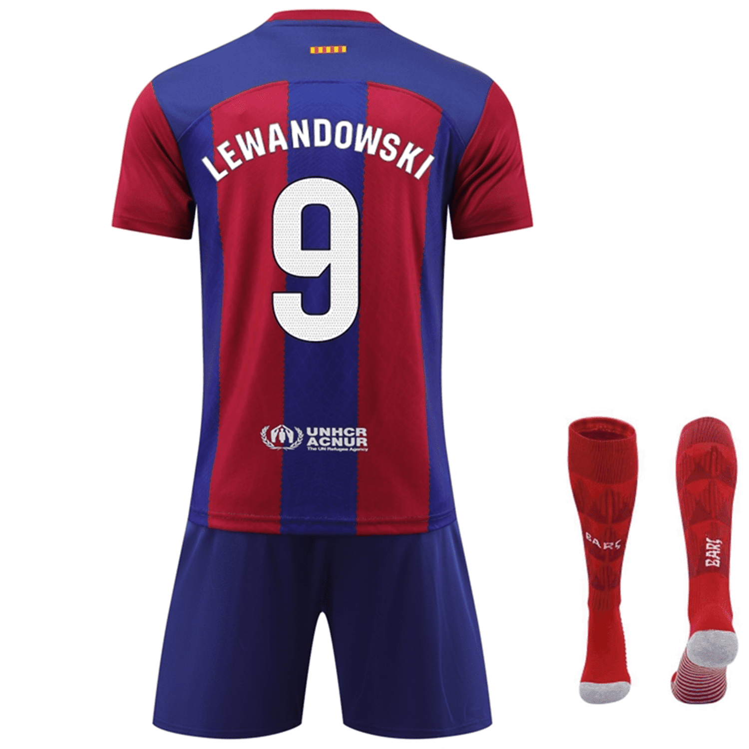 Barcelona 23/24 #9 Lewandowski Home Kit - Walmart.com