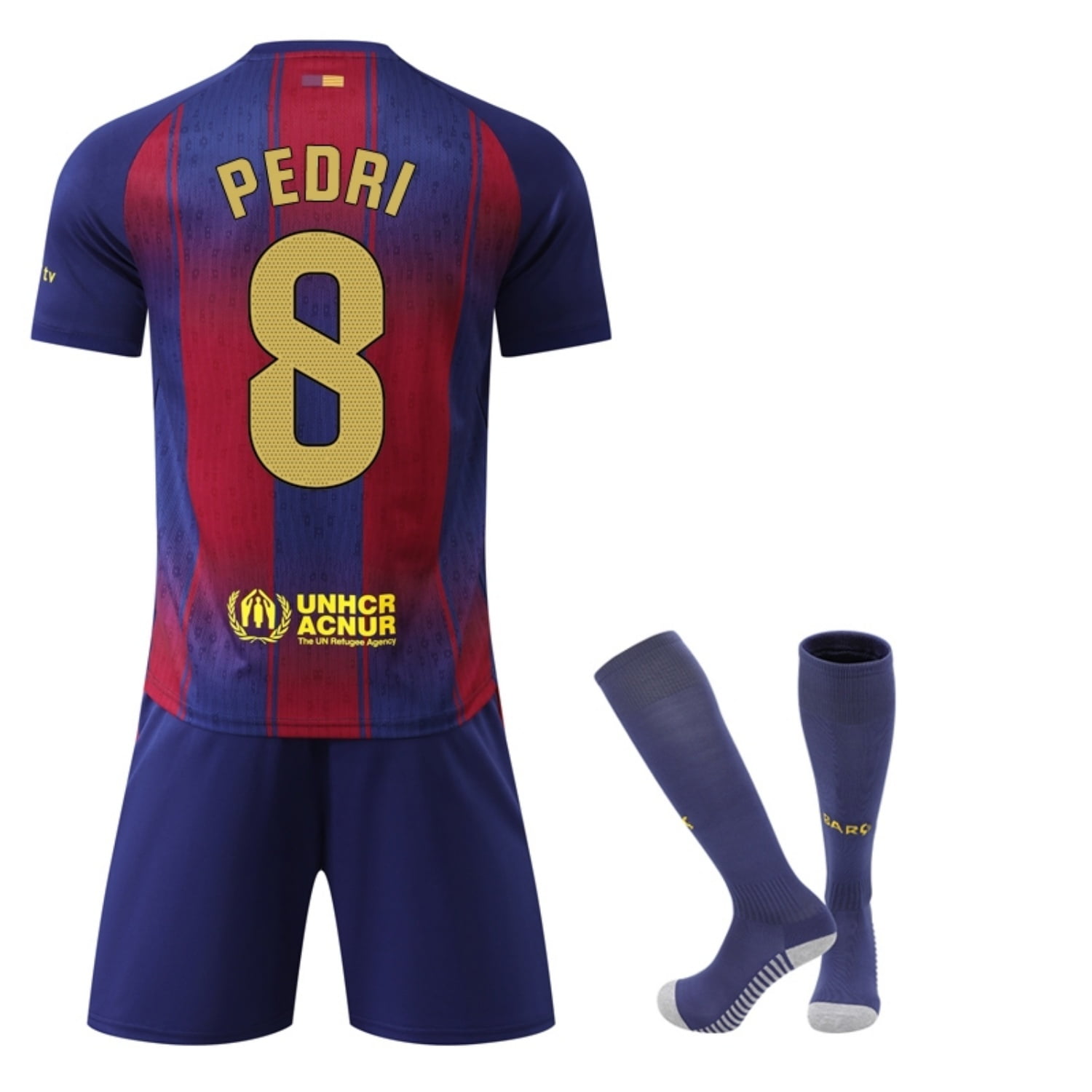 Barcelona 25/26 Authentic #8 Pedri Home Soccer Kit - Walmart.com