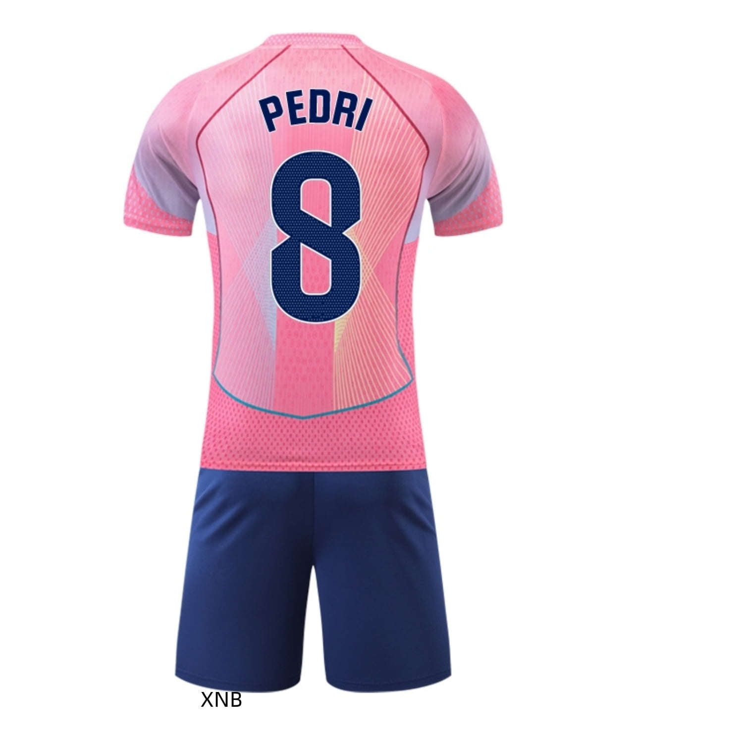 Barcelona 25/26 Pink Jersey & Navy Shorts Soccer Shirt with Pedri 8 ...