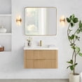 Barcelona 36" Single Bath Vanity in Washed Ash Grey with White Quartz ...