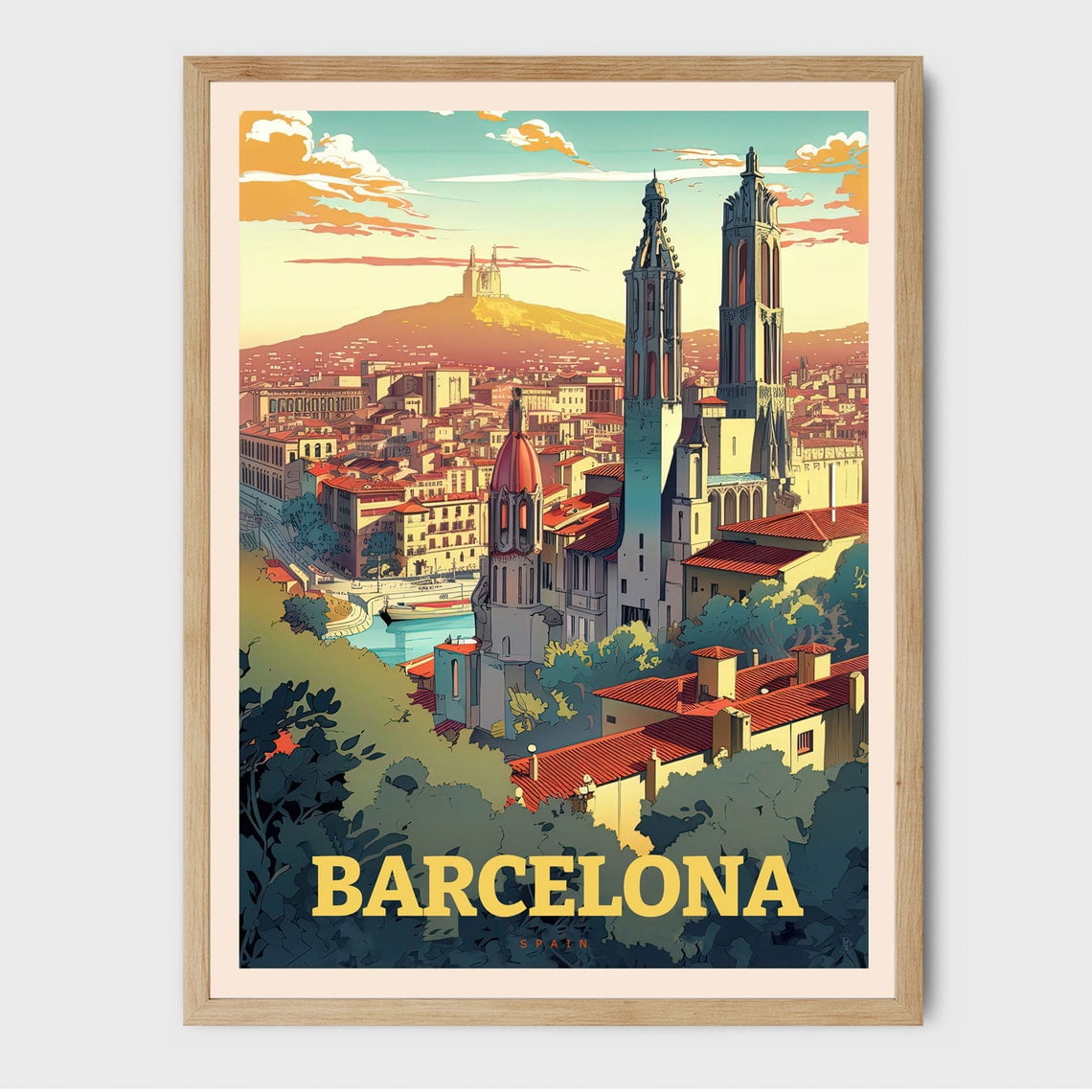 Barcelona Art Print, Spain Wall Art, Barcelona Art, Spain, Spain Spain Decor, Honeymoon, Holiday ...