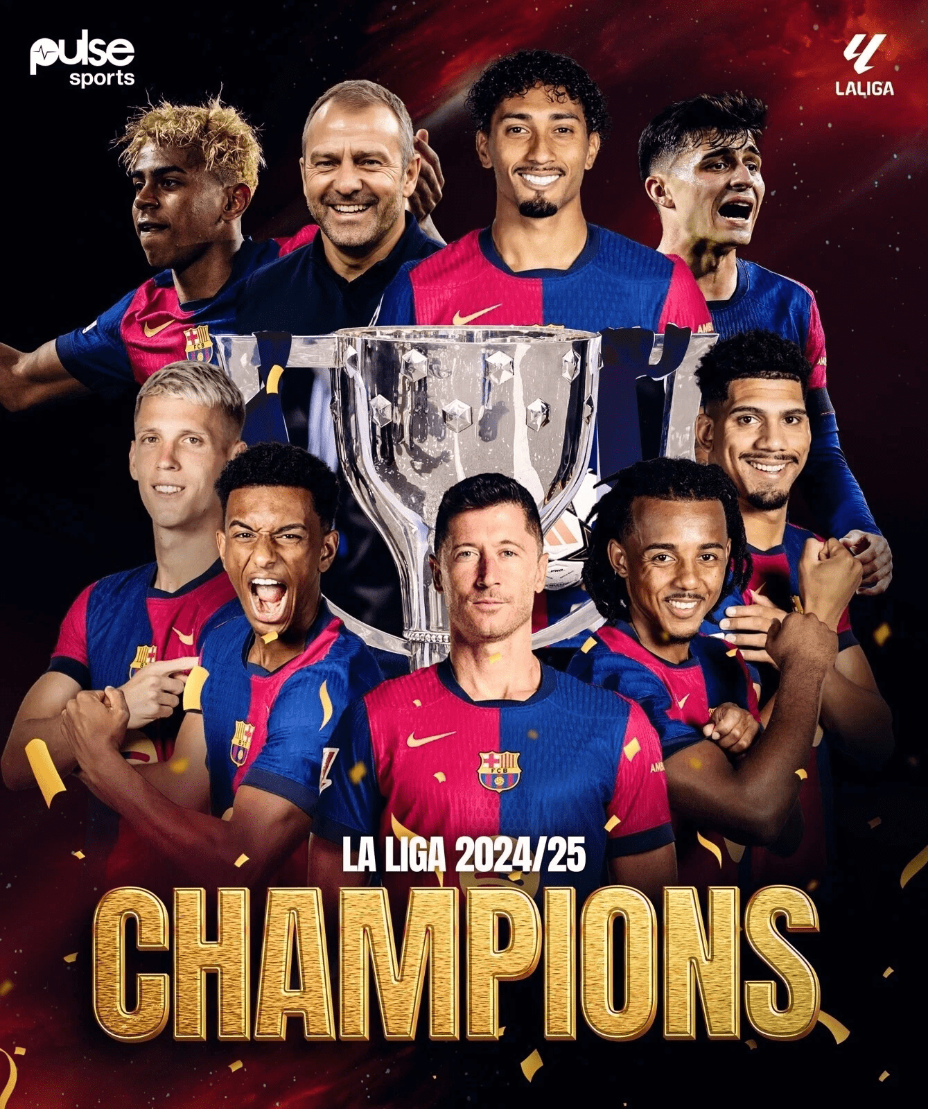 Barcelona Campeons La Liga Champions 2025 28th Title Home Decor Poster ...