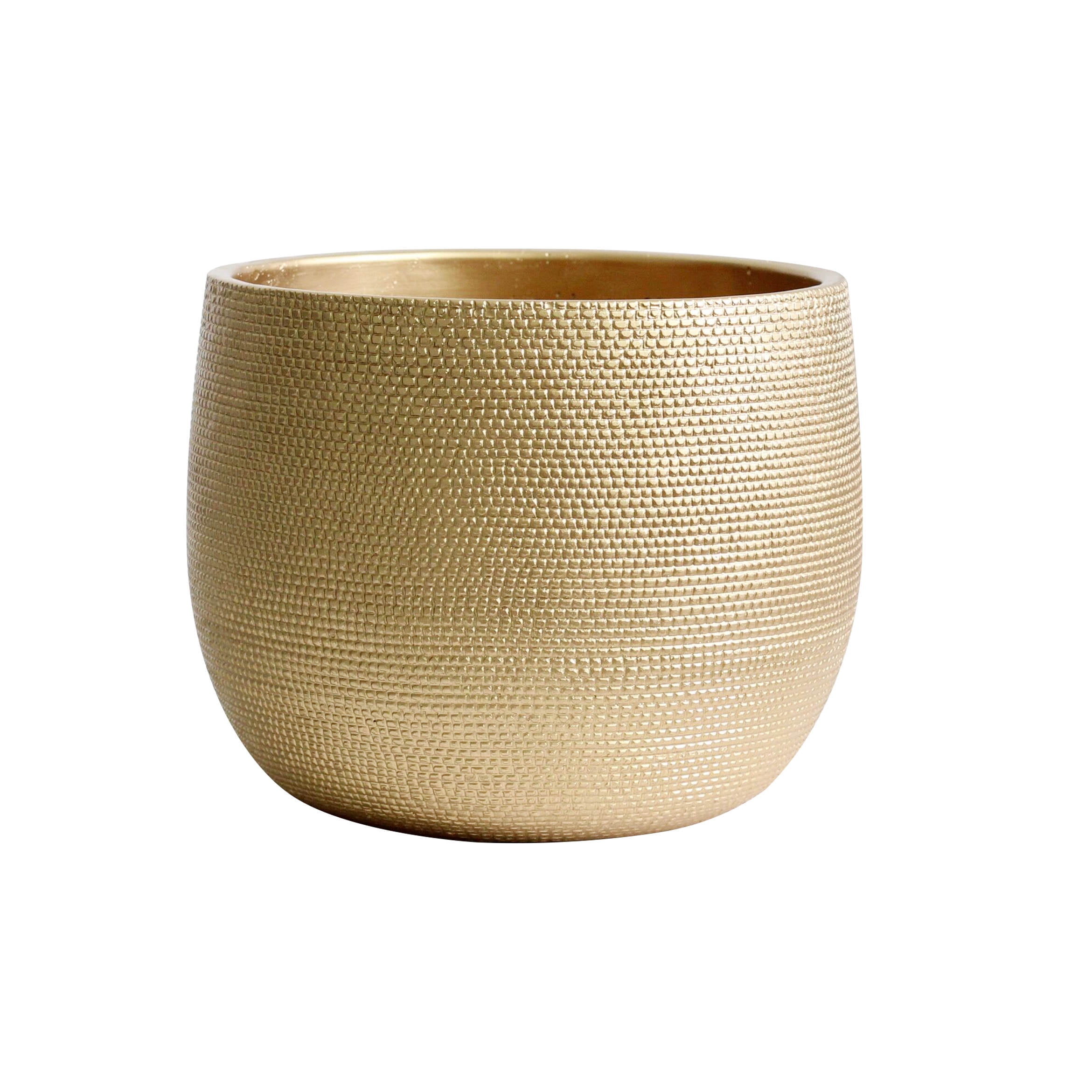 Barcelona Ceramic Plant Pot Large 10 Inch - Gold Flower Pots - Indoor ...