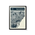 Barcelona City Map Print, Modern Travel Wall Art, Retro Tourism Home ...