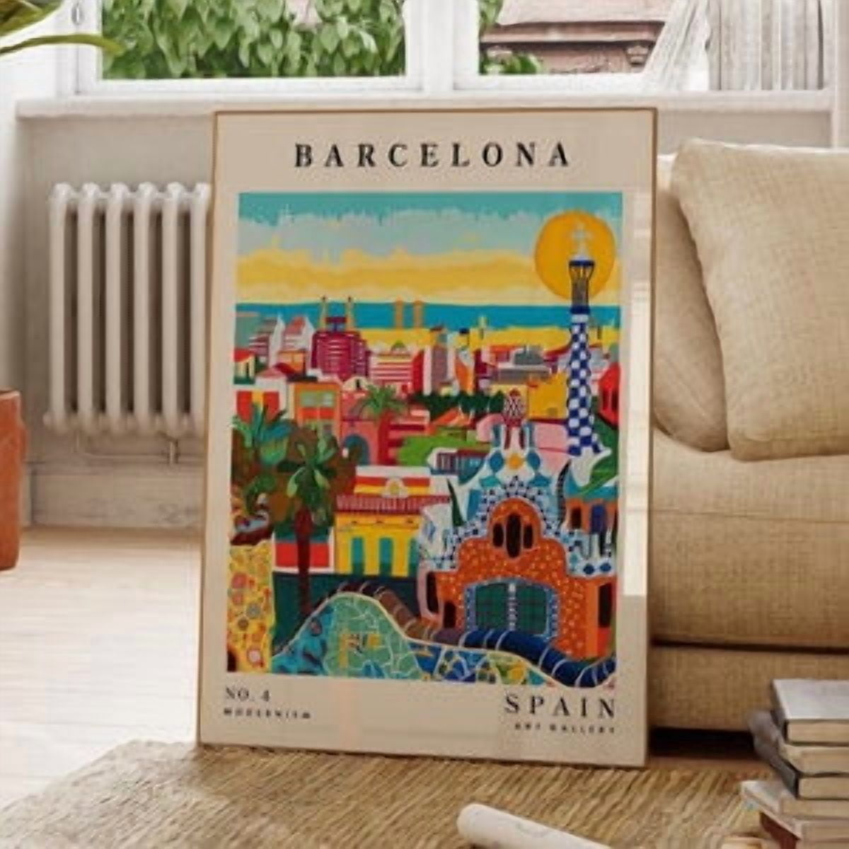 Barcelona Colorful Travel Poster, Poster Home Decor , Poster Print Only ...
