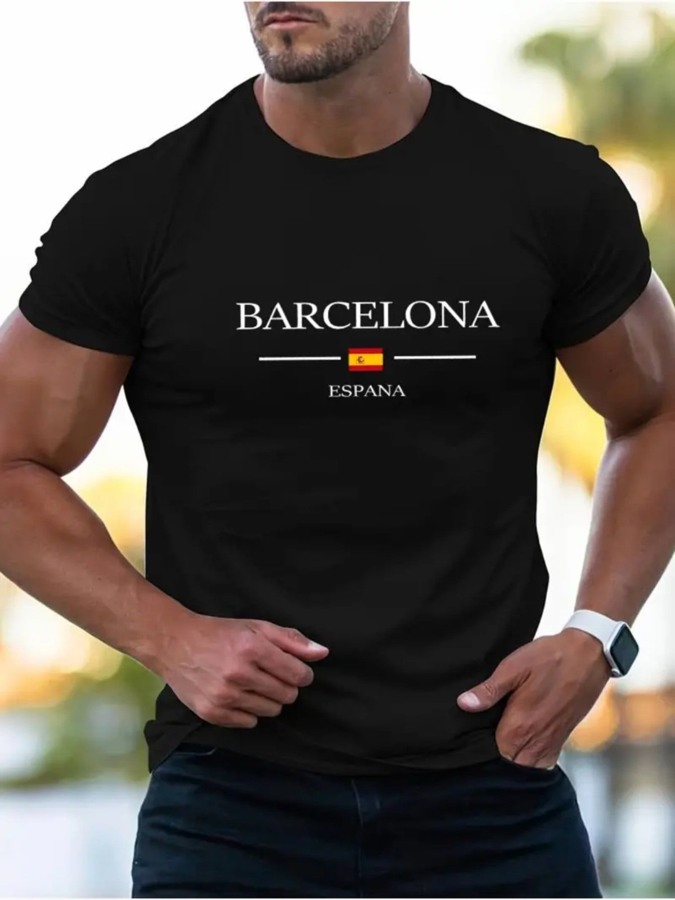 [Barcelona Espana Fan Tee] Eye-catching Barcelona Espana Fan T-shirt ...