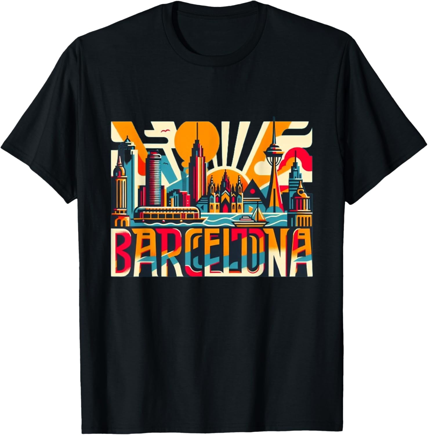 Barcelona Espana Tee - Barcelona Spain T-ShirtMen and women, Black T ...