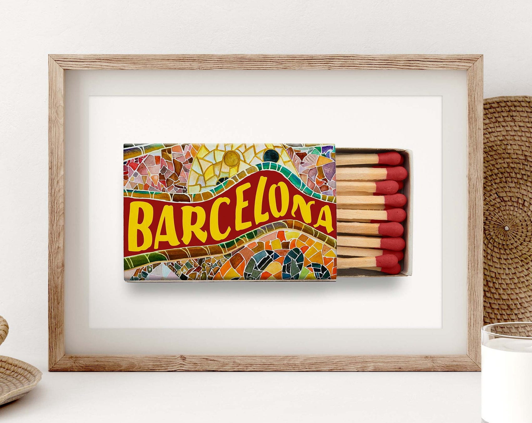 Barcelona Matchbox Poster, Spain Travel Wall Decor, Elegant Wall Art ...