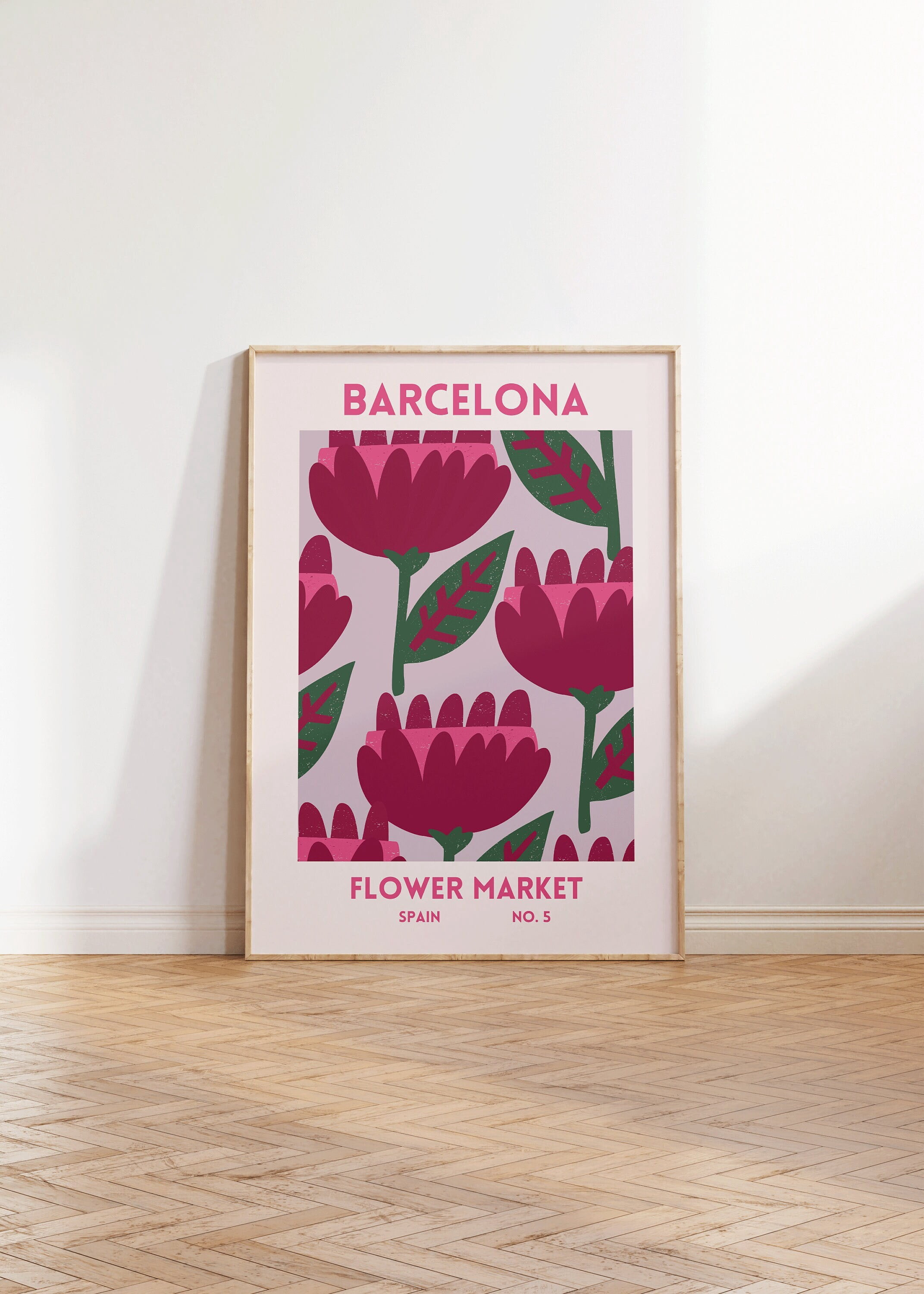 Barcelona Print Spanish Flower Market Wall Art Barcelona Spain Poster ...
