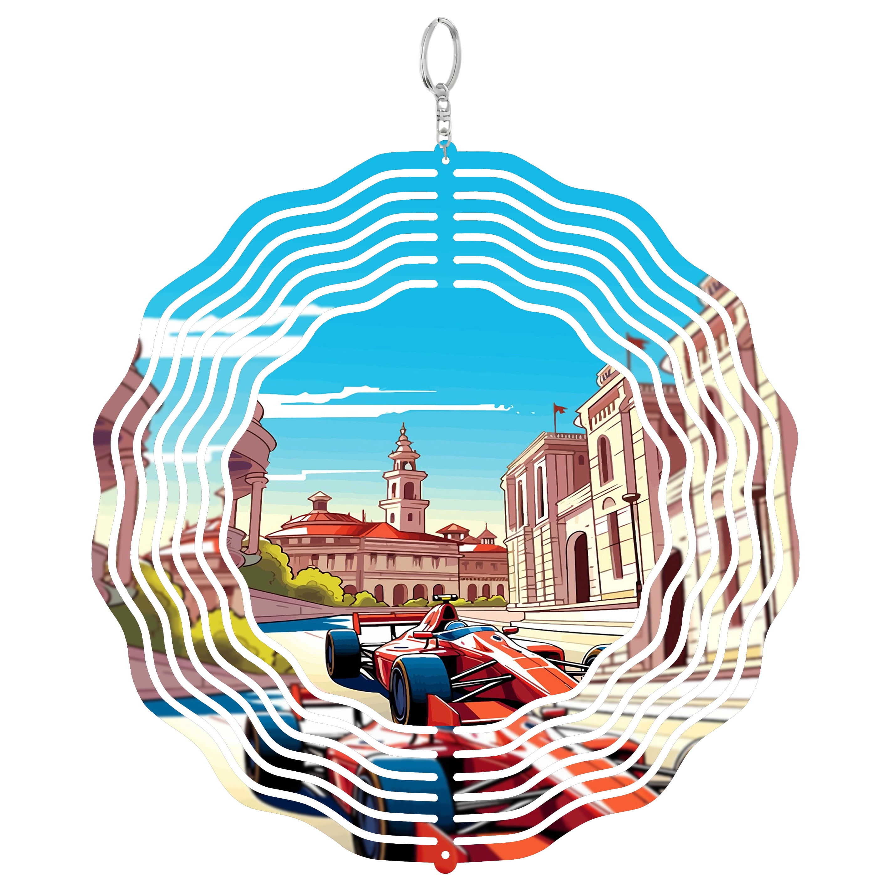 Barcelona Racing Track 3D Wind Spinner Laser Cut Metal Hanging Ornament ...