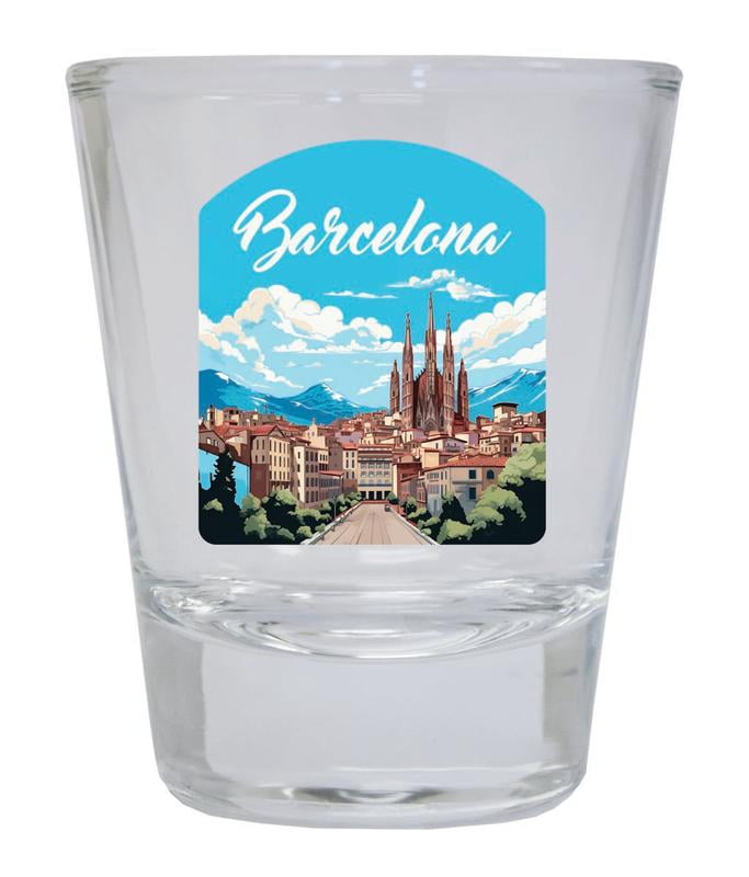 Barcelona Spain Design A Souvenir 2 oz Round Shot Glass Clear - Walmart.com