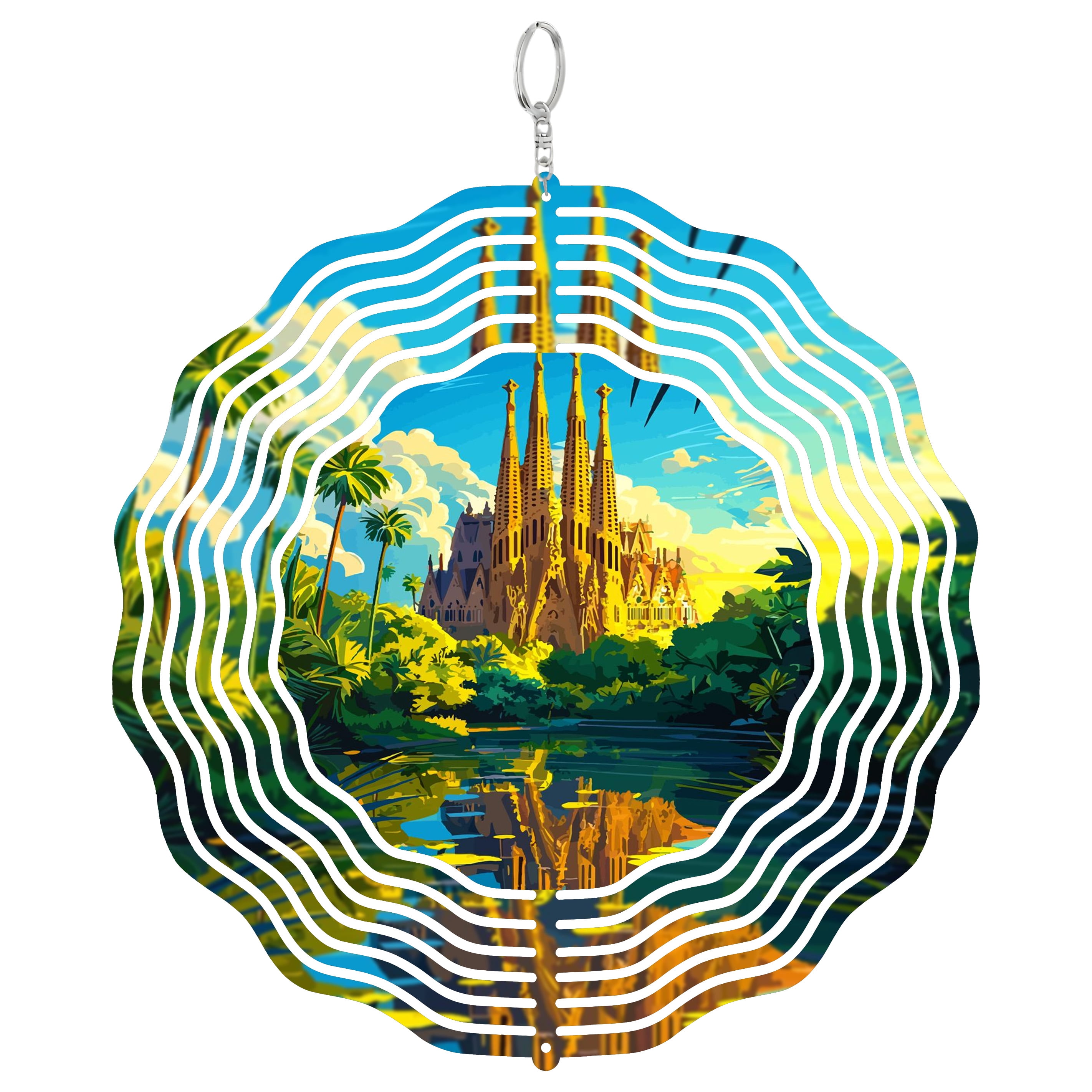 Barcelona Spain Sagrada 3D Wind Spinner Kinetic Outdoor Art - Walmart.com