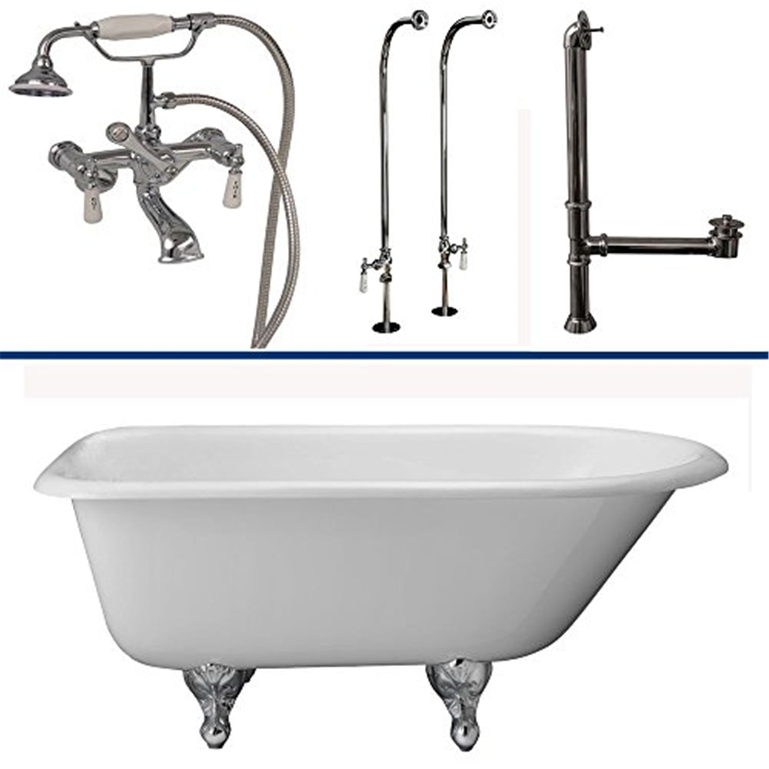 BarclayTub Kit 67" CI Roll Top, Tub - Walmart.com