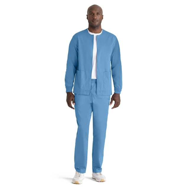 Barco Uniforms Essentials Warm-Up Jacket Crew Neck Ciel Blue, Scrub ...